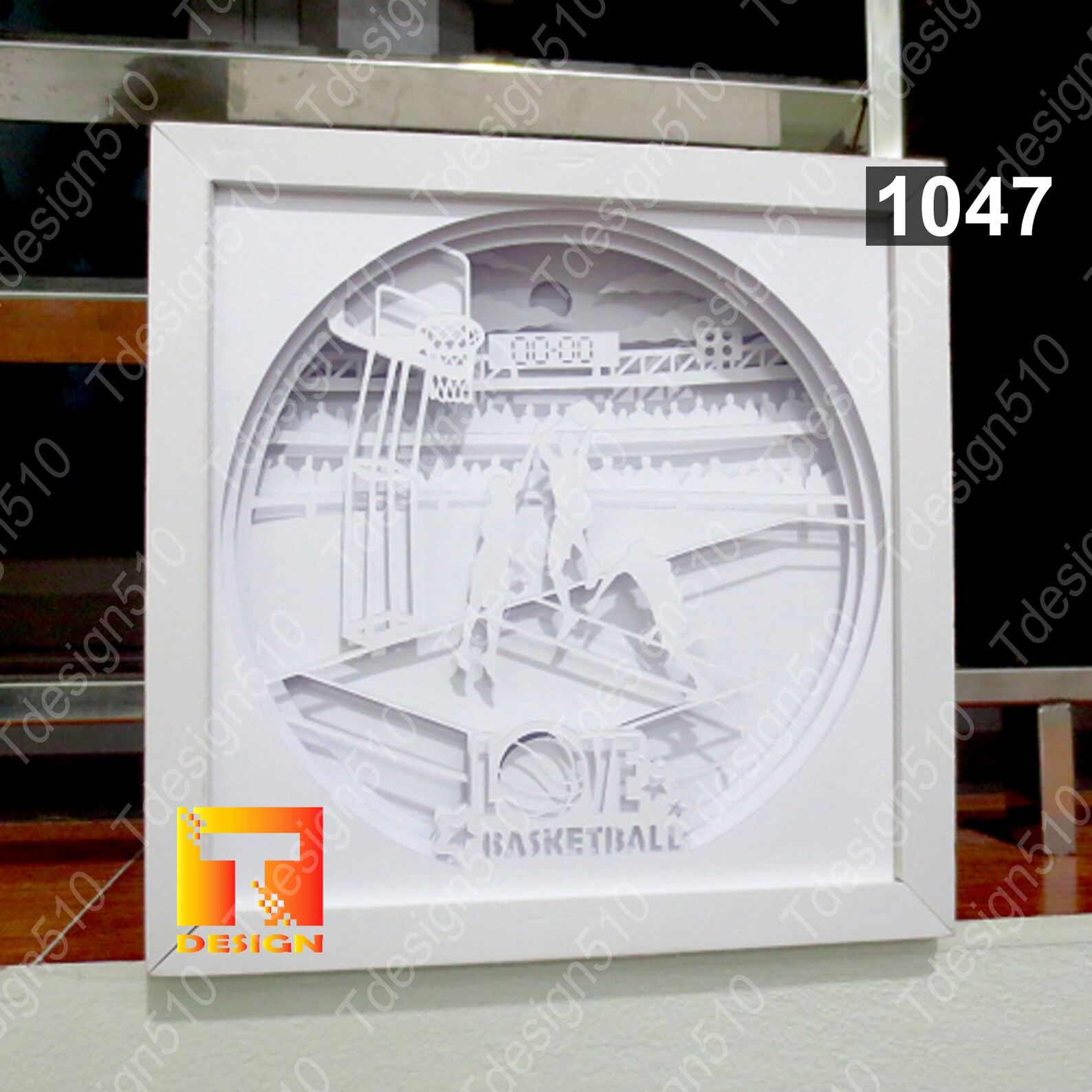 Basketball Paper Cut Light Box Template Shadow Box 3D - Etsy