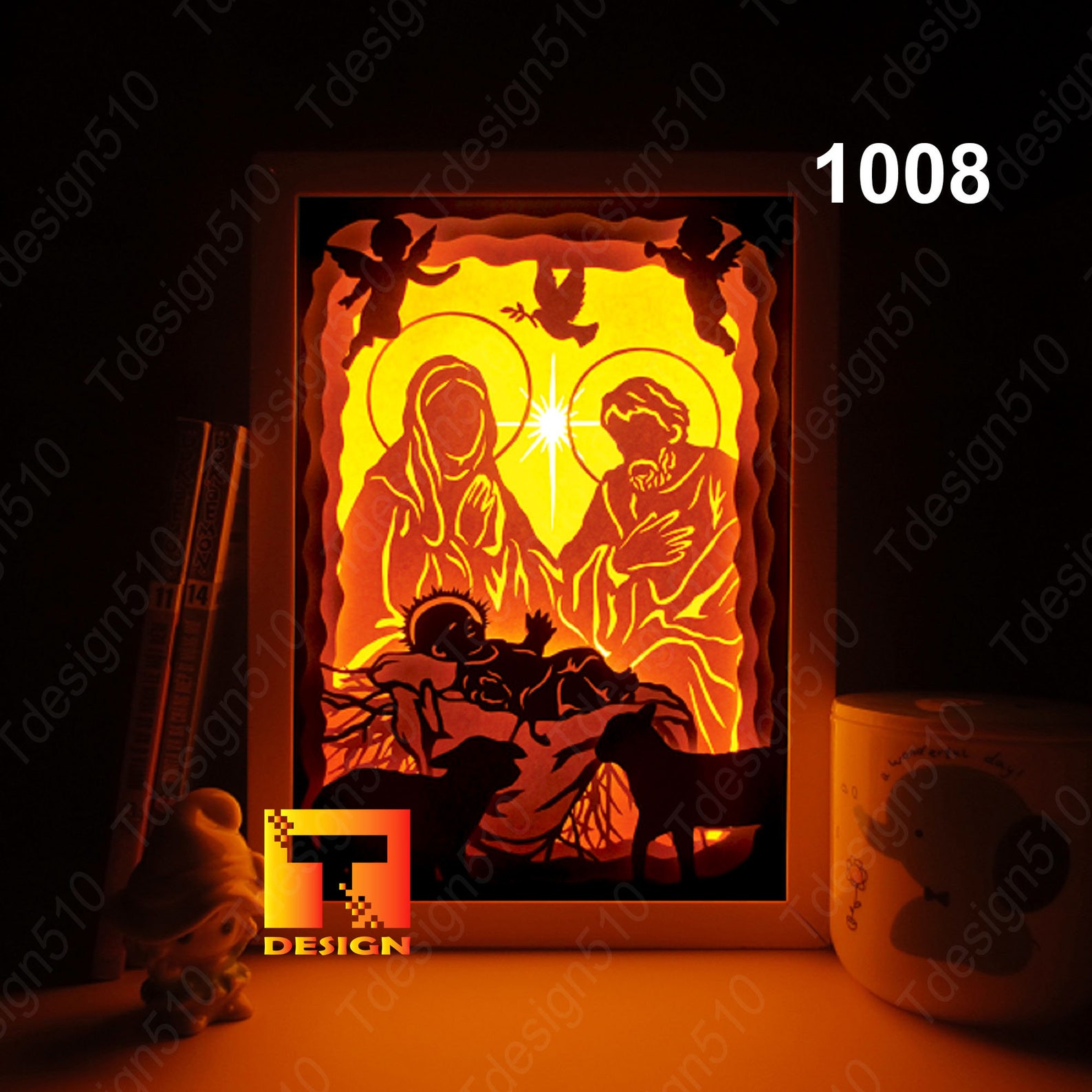 Jesus Christmas Paper Cut Light Box Template Shadow Box 3D - Etsy