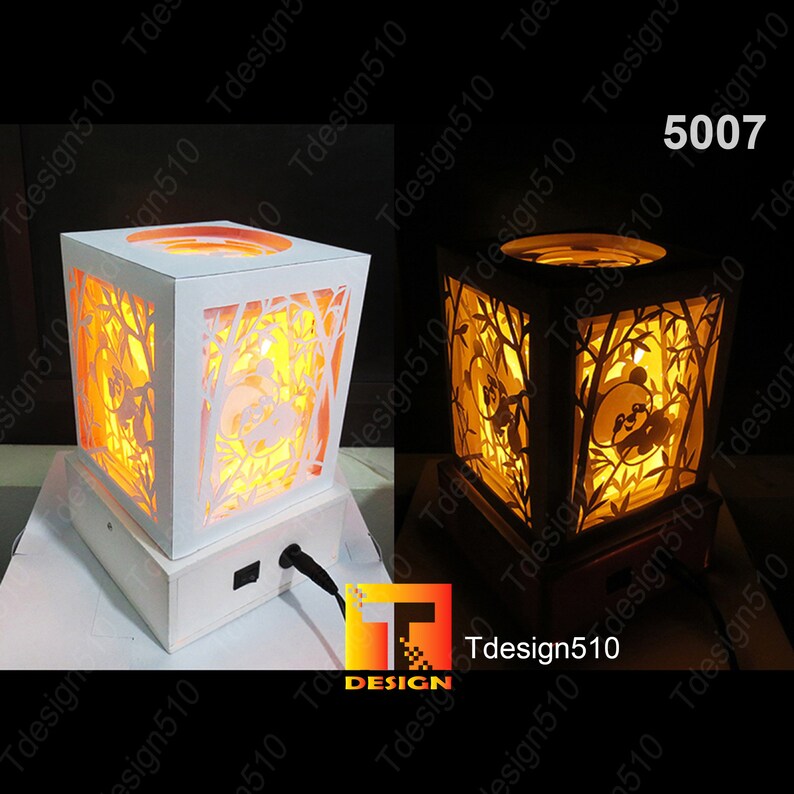 Panda 5 Sided Paper Cut Light Box Template Shadow Box 3D - Etsy