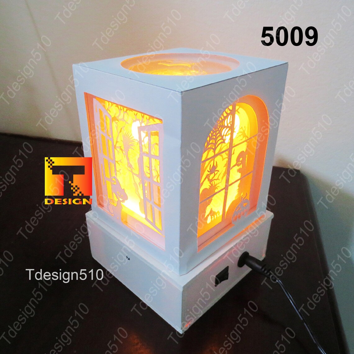 Halloween 5 Sided Paper Cut Light Box Template Shadow Box 3D | Etsy