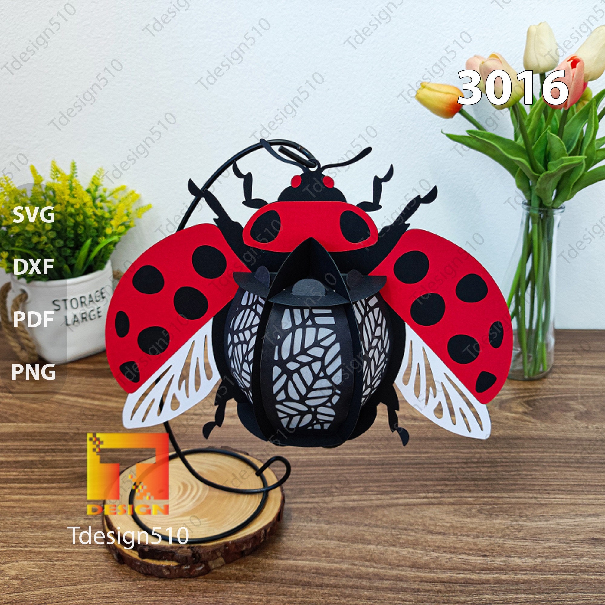 Insect Lantern Paper Cutting Lamp 3D Shadow Box Light Box Template ...