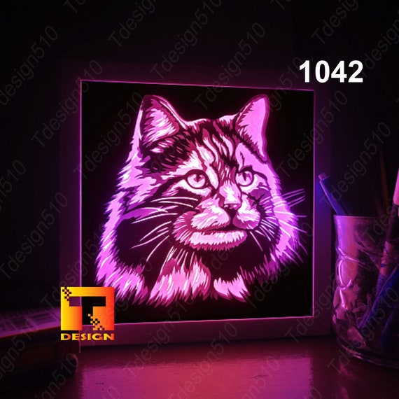 Cats Paper Cut Light Box Template Shadow Box 3D Papercut | Etsy