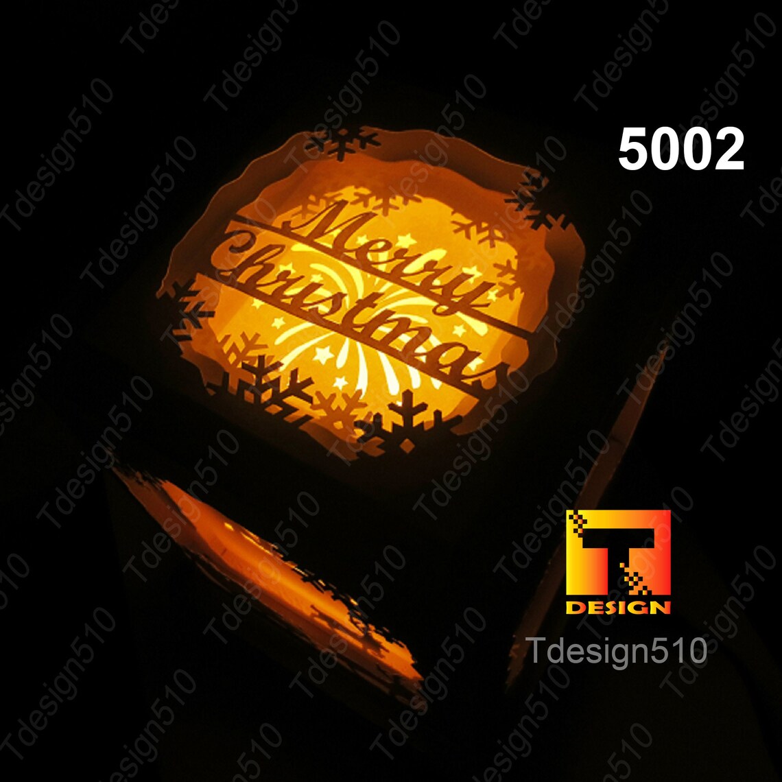 Christmas 5 Sided Paper Cut Light Box Template Shadow Box 3D - Etsy