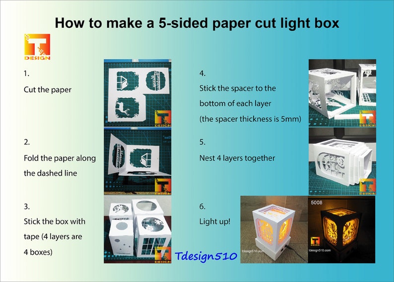 Love 5 Sided Paper Cut Light Box Template Shadow Box 3D - Etsy