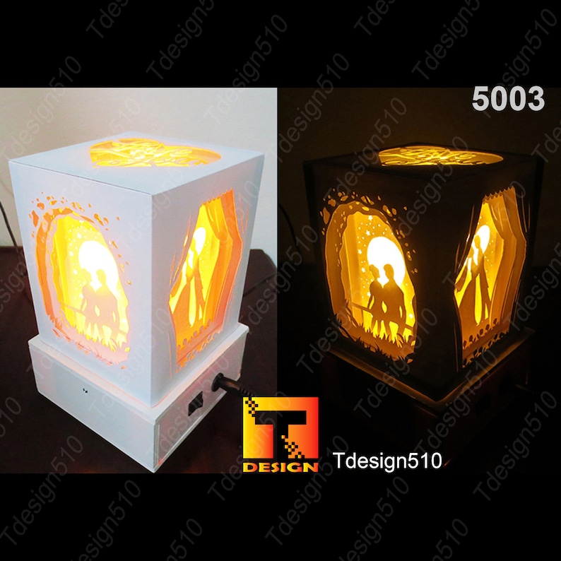 Love 5 Sided Paper Cut Light Box Template Shadow Box 3D - Etsy