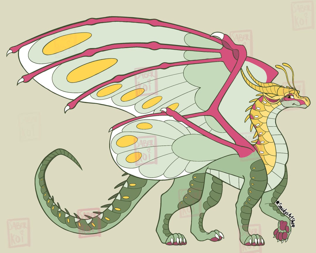 Lunar Moth Silkwing, Digital Adopt, Wings of Fire - Etsy