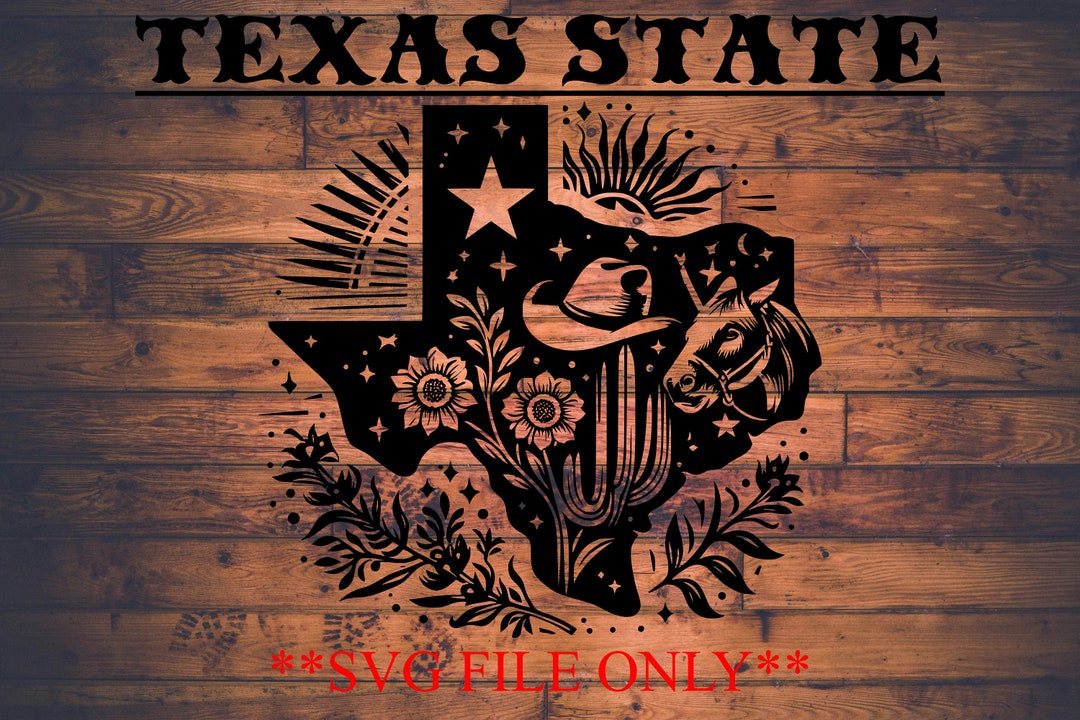 Texas Theme State Shape **FILES ONLY** SVG. - Etsy