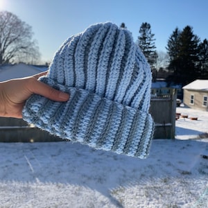 Handmade Crochet Two Tone Beanie Hat - Etsy