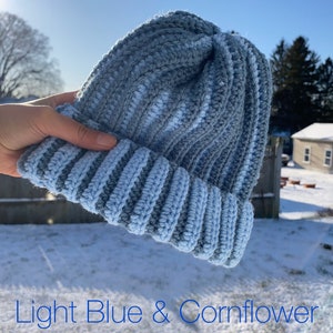 Handmade Crochet Two Tone Beanie Hat - Etsy