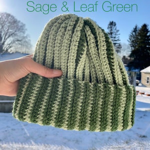 Handmade Crochet Two Tone Beanie Hat - Etsy