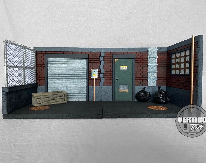 1:12 Scale Alleyway Deluxe Bundle / Hand Painted Action Figure Diorama ...