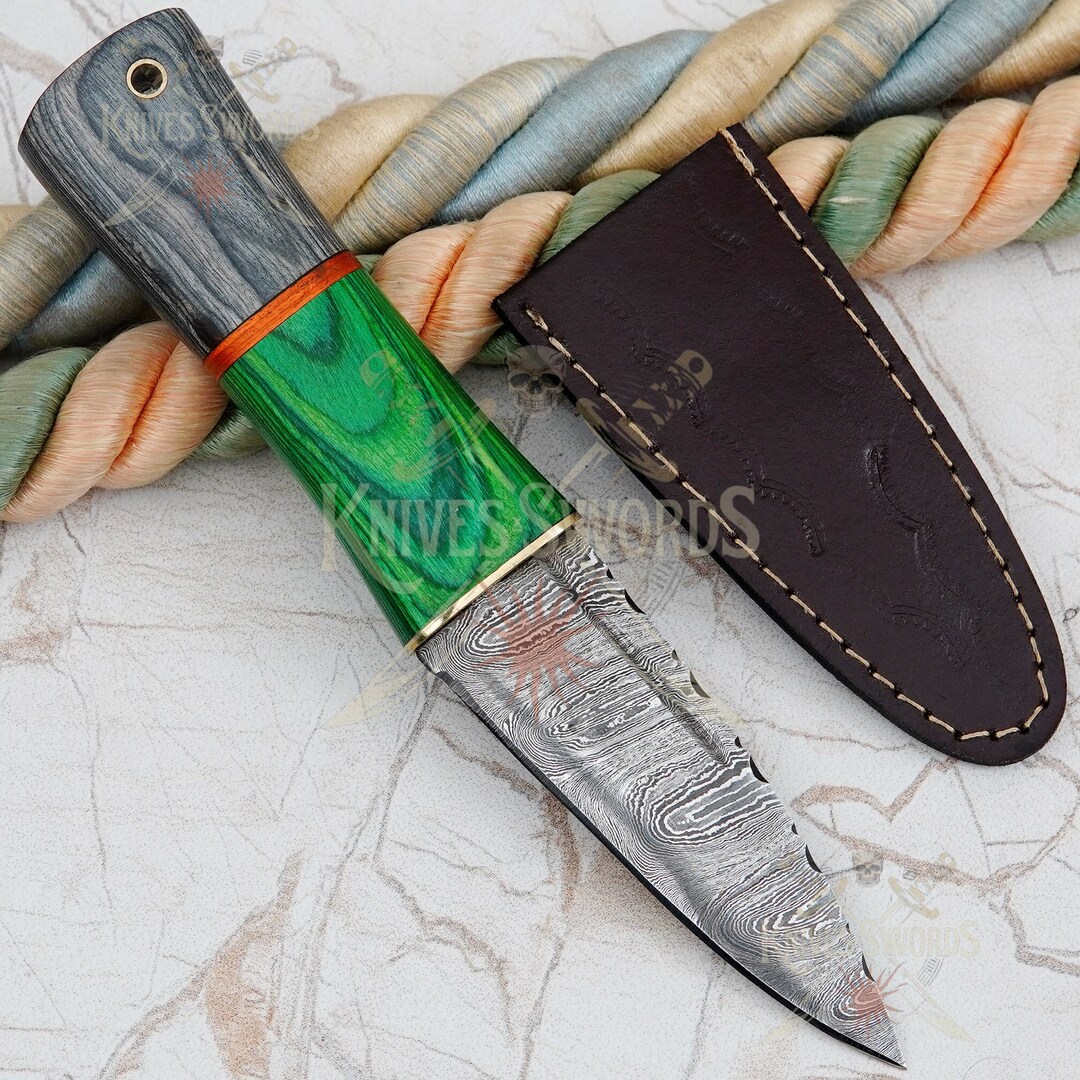 8 Inches Celtic Scottish Genuine Damascus Sgian Dubh Dirk Knife - Etsy