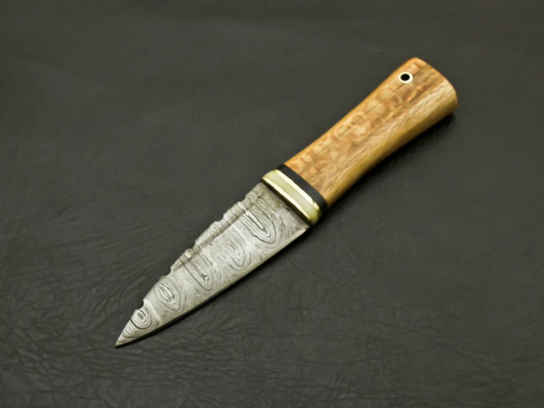 8 Inches Celtic Scottish - Genuine Damascus Sgian Dubh Dirk Knife ...