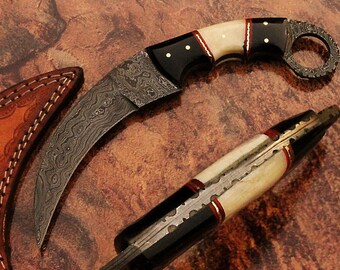 Beautiful Handmade Damascus Karambit Knife Handle Made of - Etsy