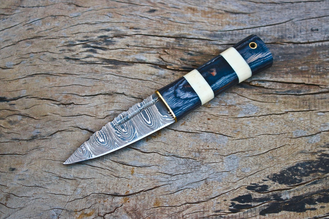 8 Inches Celtic Scottish - Genuine Damascus Sgian Dubh Dirk Knife ...