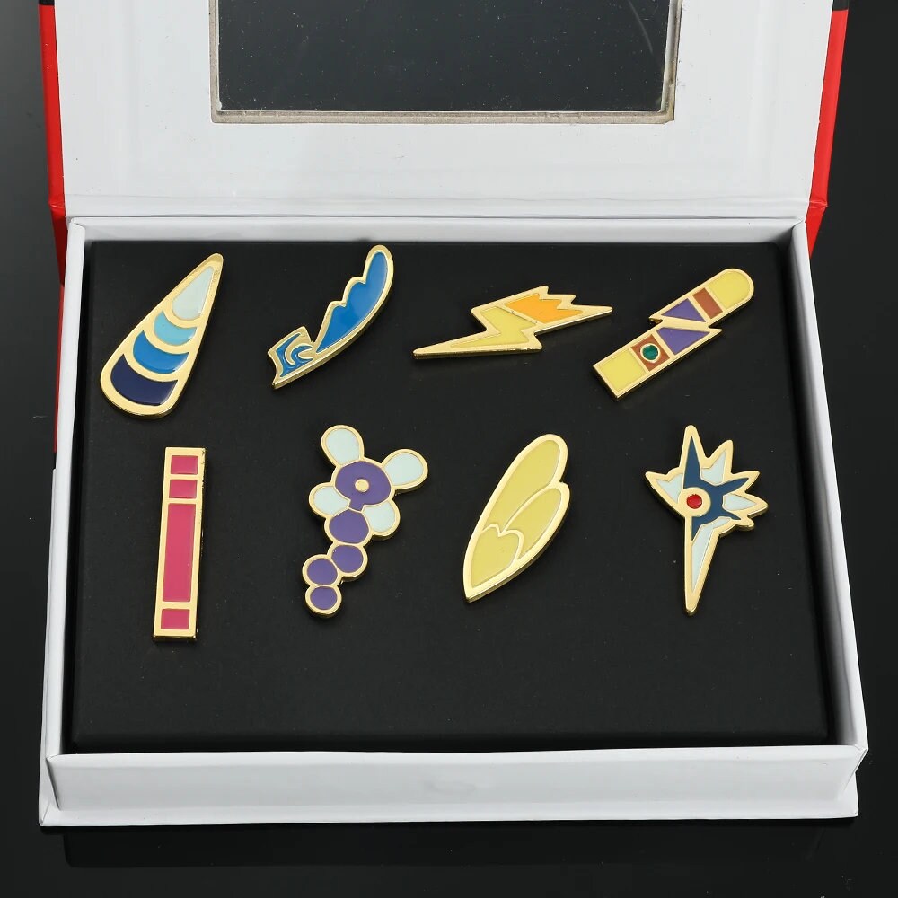 Pokemon Gym Badges Kanto Johto Hoenn Sinnoh Unova Kalos League Region ...