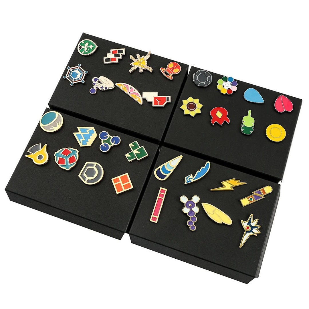 Pokemon Gym Badges Kanto Johto Hoenn Sinnoh Unova Kalos League Region ...