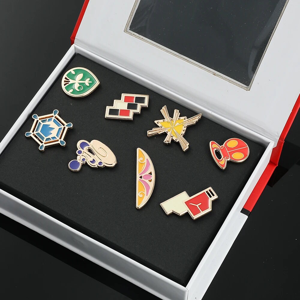 Pokemon Gym Badges Kanto Johto Hoenn Sinnoh Unova Kalos League Region ...