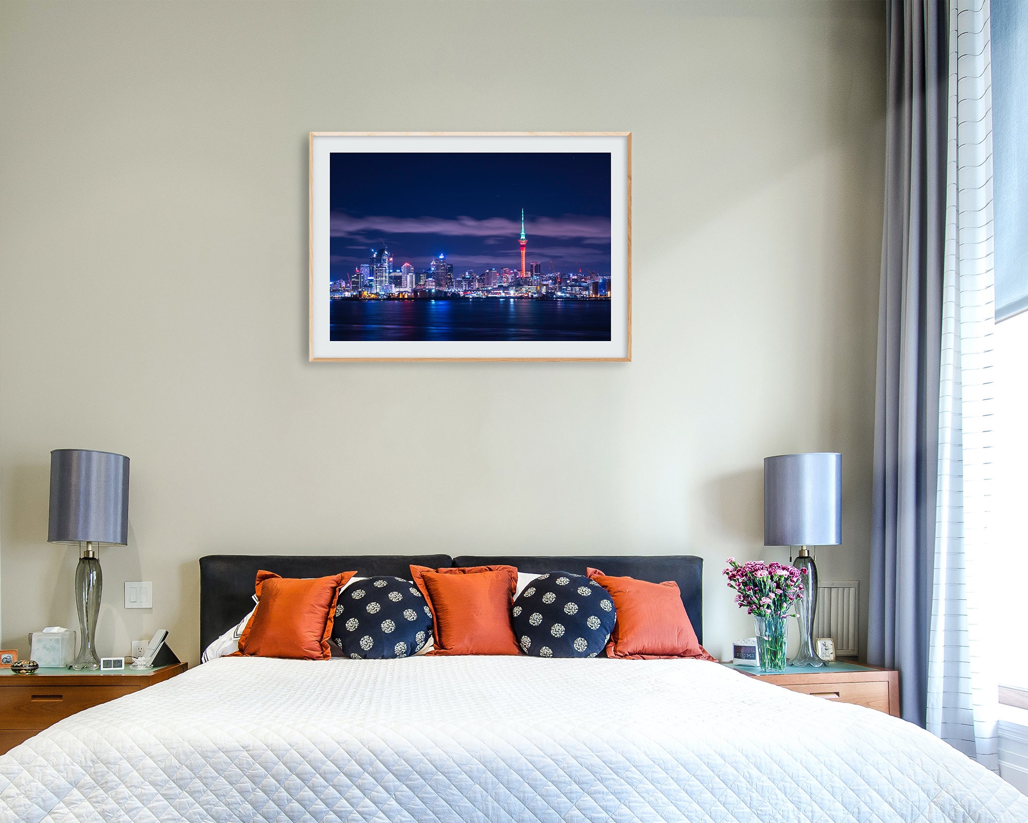 Auckland Skyline Prints, Nueva Zelanda, Auckland Prints, Auckland Night ...