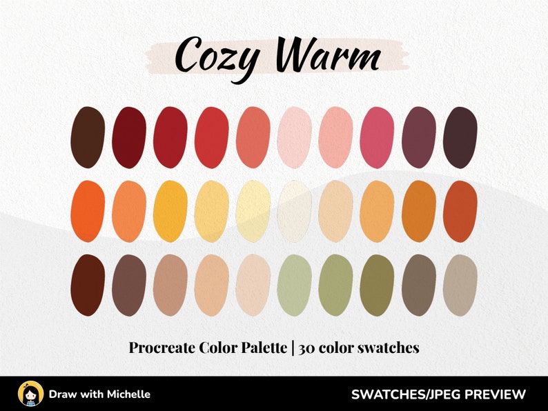 Procreate Color Palette 30 Colors For Procreate Color Palette For Procreate Color Swatches