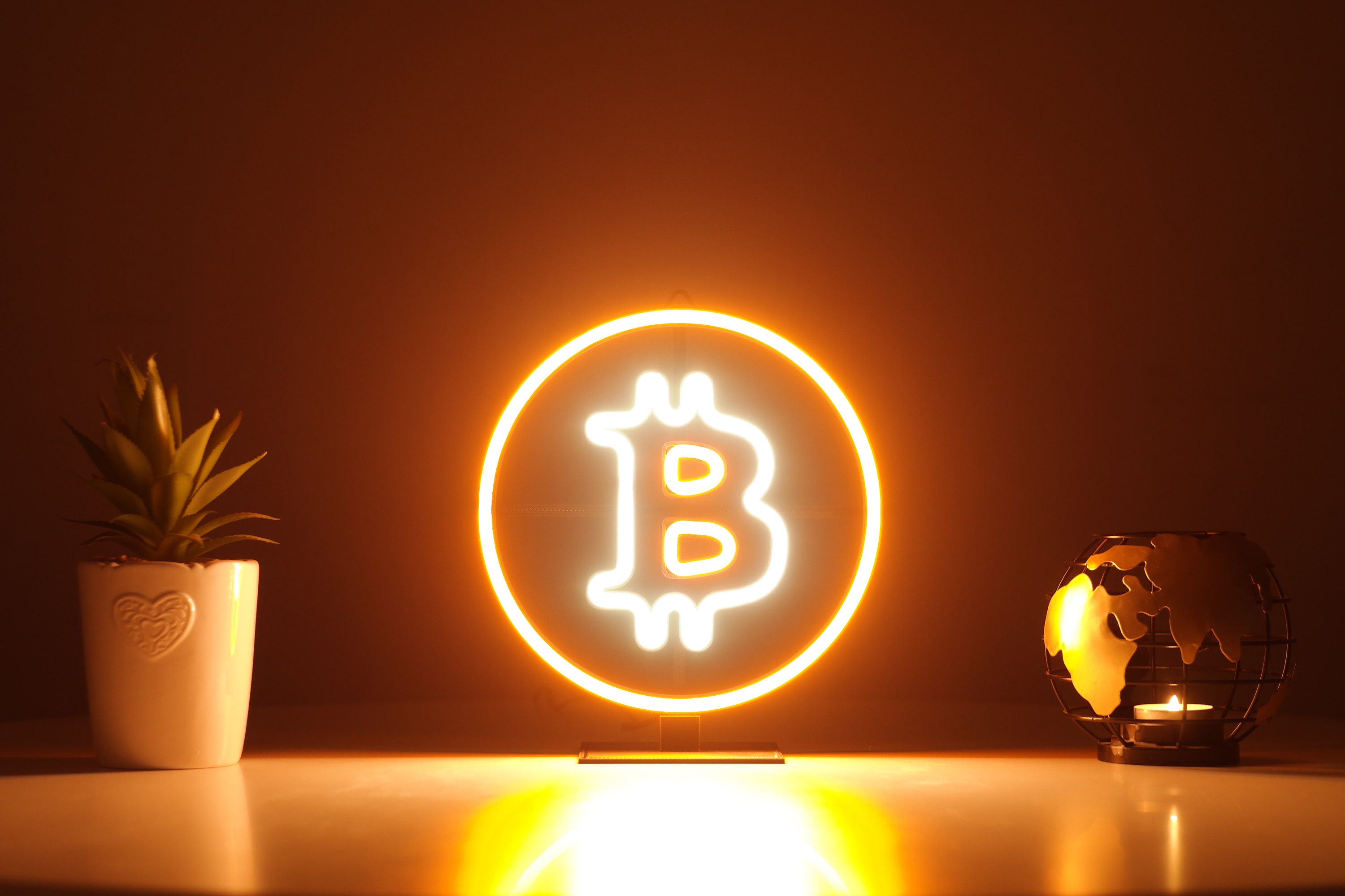 Bitcoin BTC Cryptocurrency Wall Decor Neon Sign LED Desk Lamp | Etsy