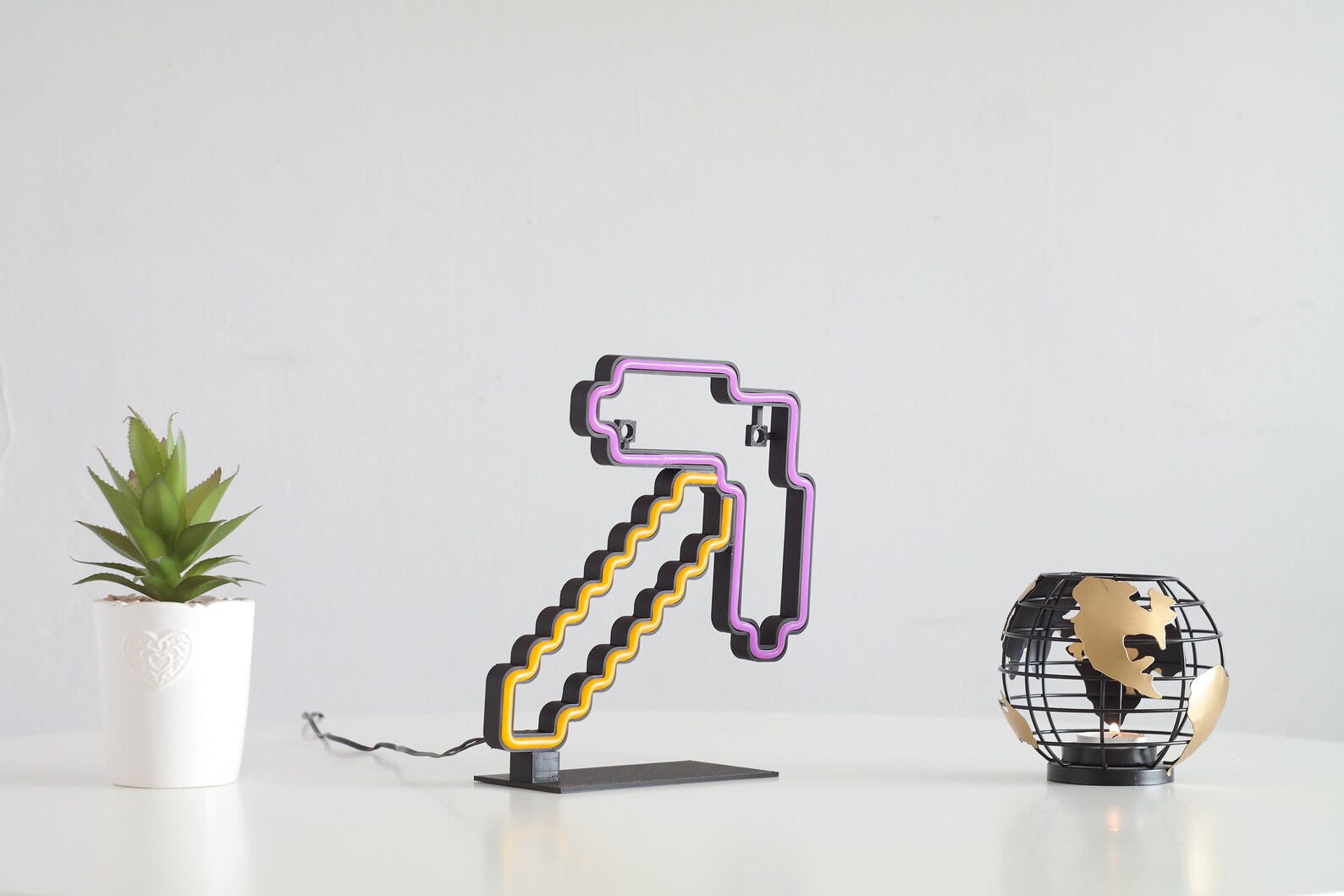 Minecraft Pickaxe Wall Decor Neon Sign LED Desk Lamp Gaming | Etsy