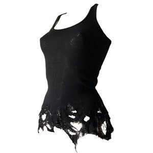 Hand Shredded Distressed Hem Ribbed Tank Top - FULL LENGTH - Etsy