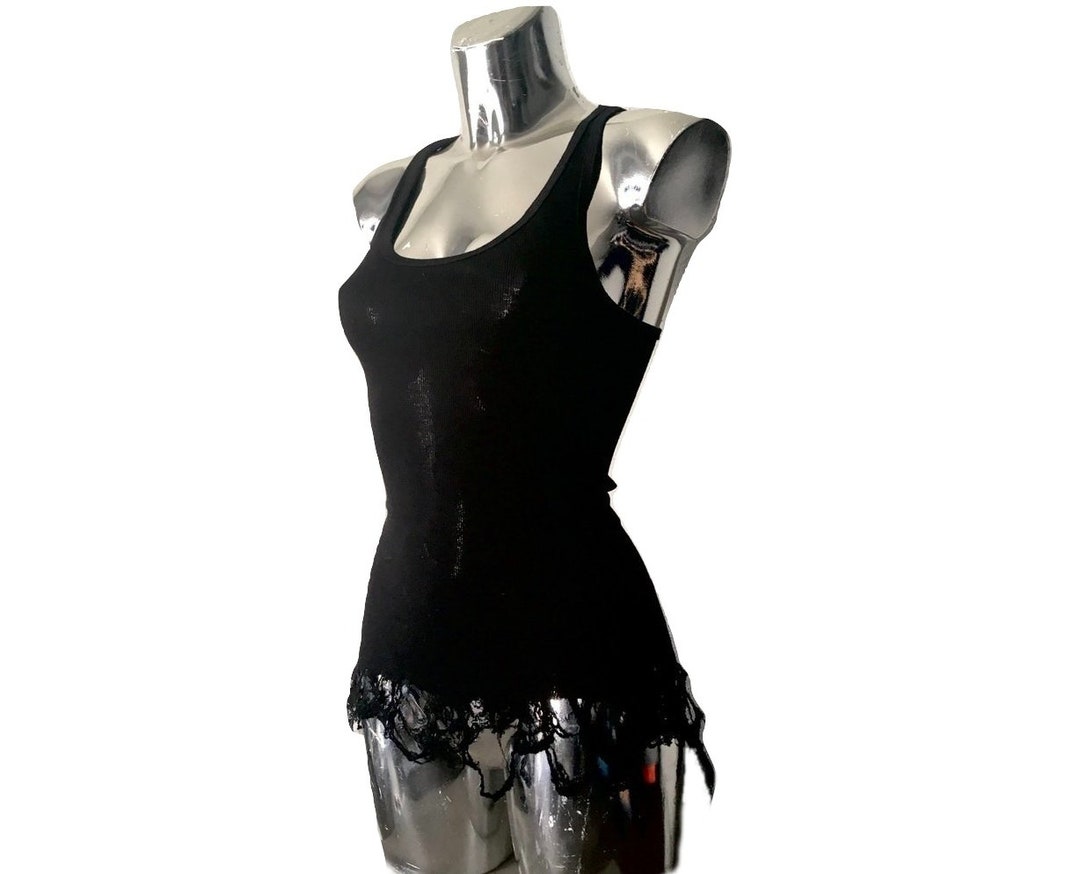 Hand Shredded Distressed Hem Ribbed Tank Top - Etsy