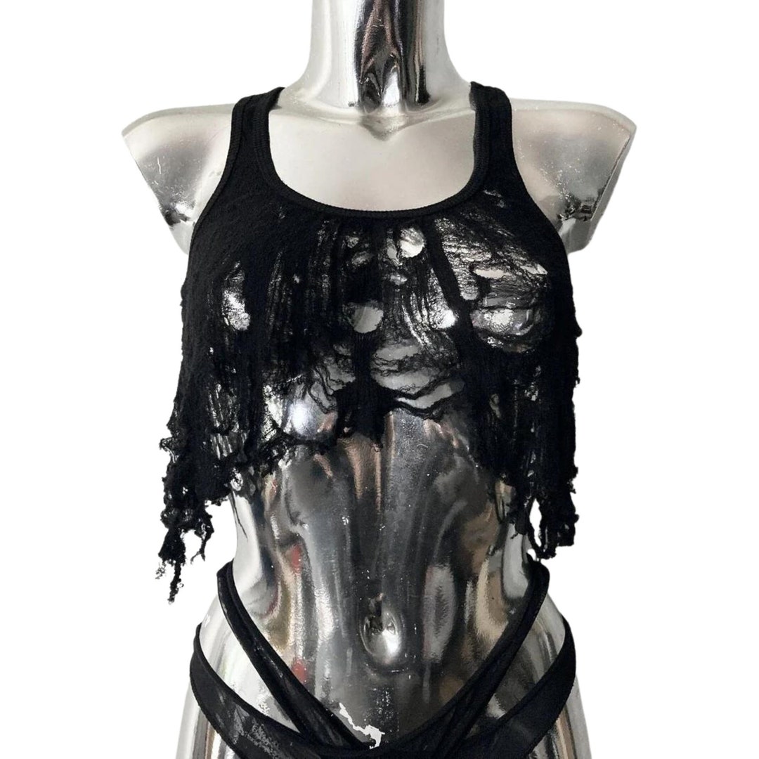 DECONSTRUCTED SPIDER COBWEB Top / Destroyed / Subversive / Ripped ...