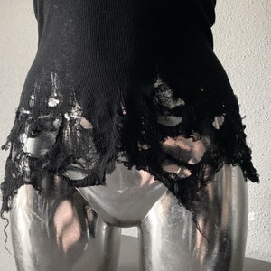 Hand Shredded Distressed Hem Ribbed Tank Top - FULL LENGTH - Etsy