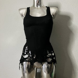 Hand Shredded Distressed Hem Ribbed Tank Top - FULL LENGTH - Etsy