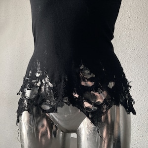 Hand Shredded Distressed Hem Ribbed Tank Top - FULL LENGTH - Etsy