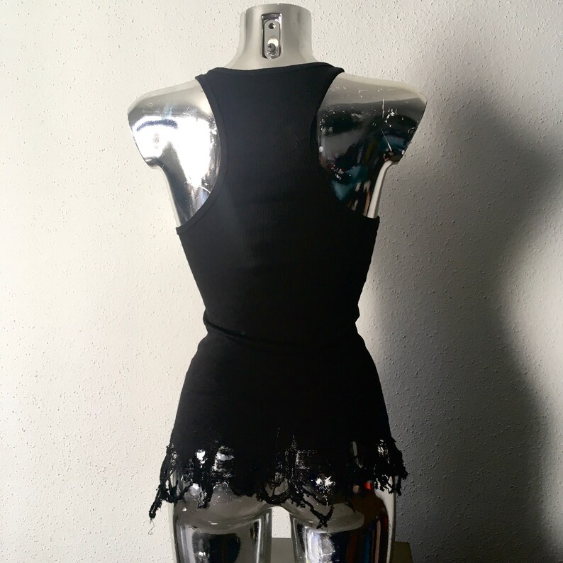 Hand Shredded Distressed Hem Ribbed Tank Top | Etsy