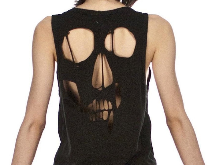 Skull Cut Out Muscle Tee UNISEX - Etsy