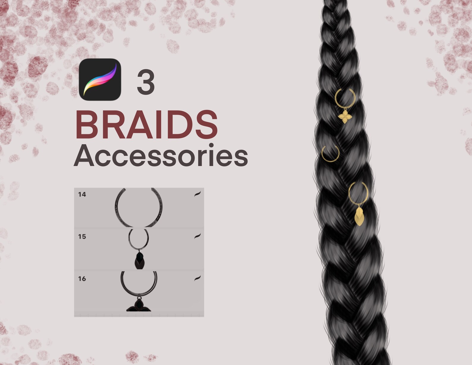 16 Braids Brushes for Procreate Sketch Braids Guide Brushes - Etsy