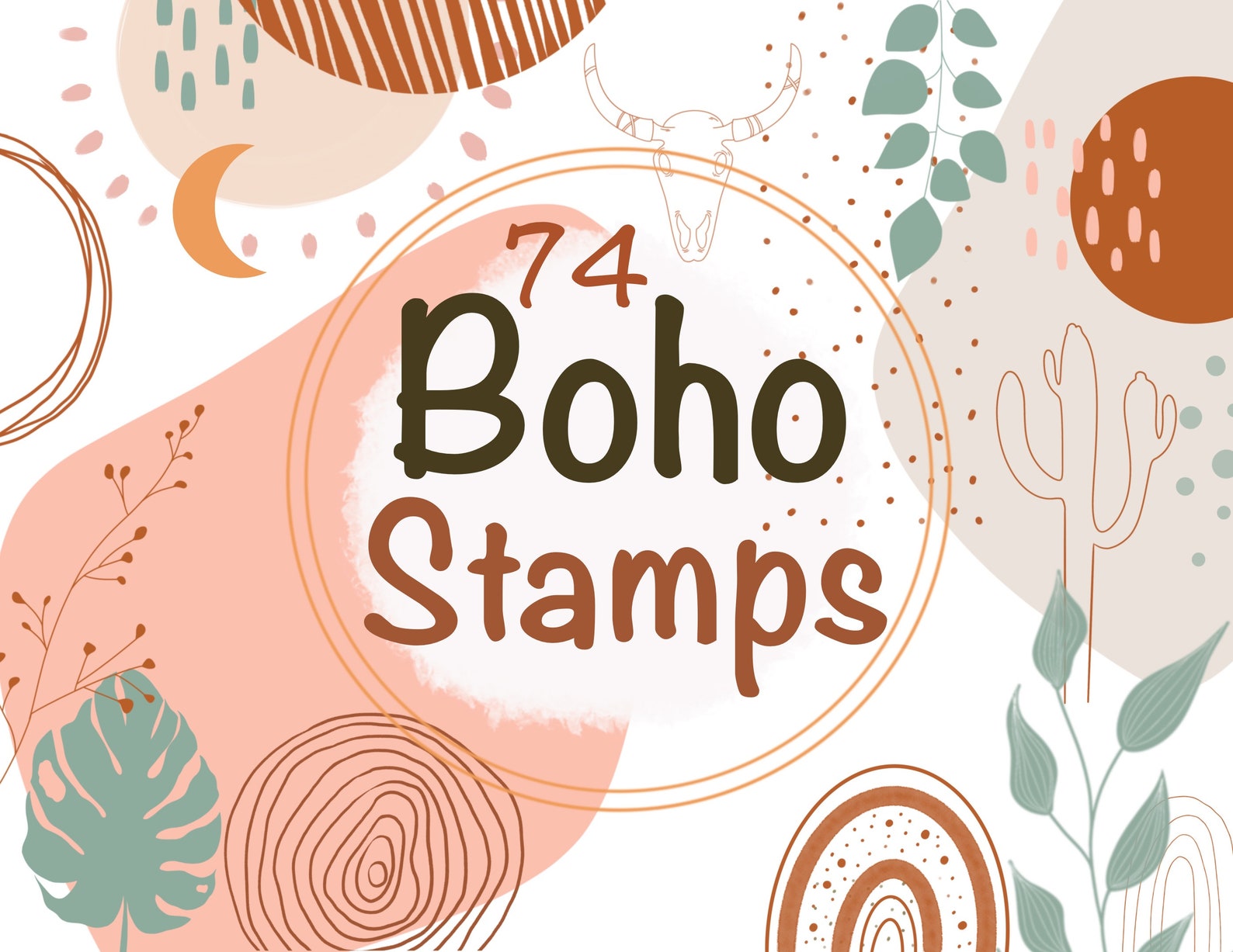 74 Boho Procreate Brushes Abstract Stamps Bohemian - Etsy