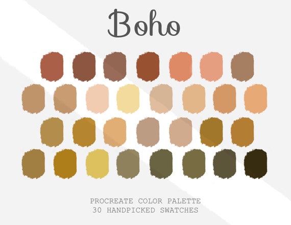 Boho Palette Digital Color Palette procreate tools Instant | Etsy