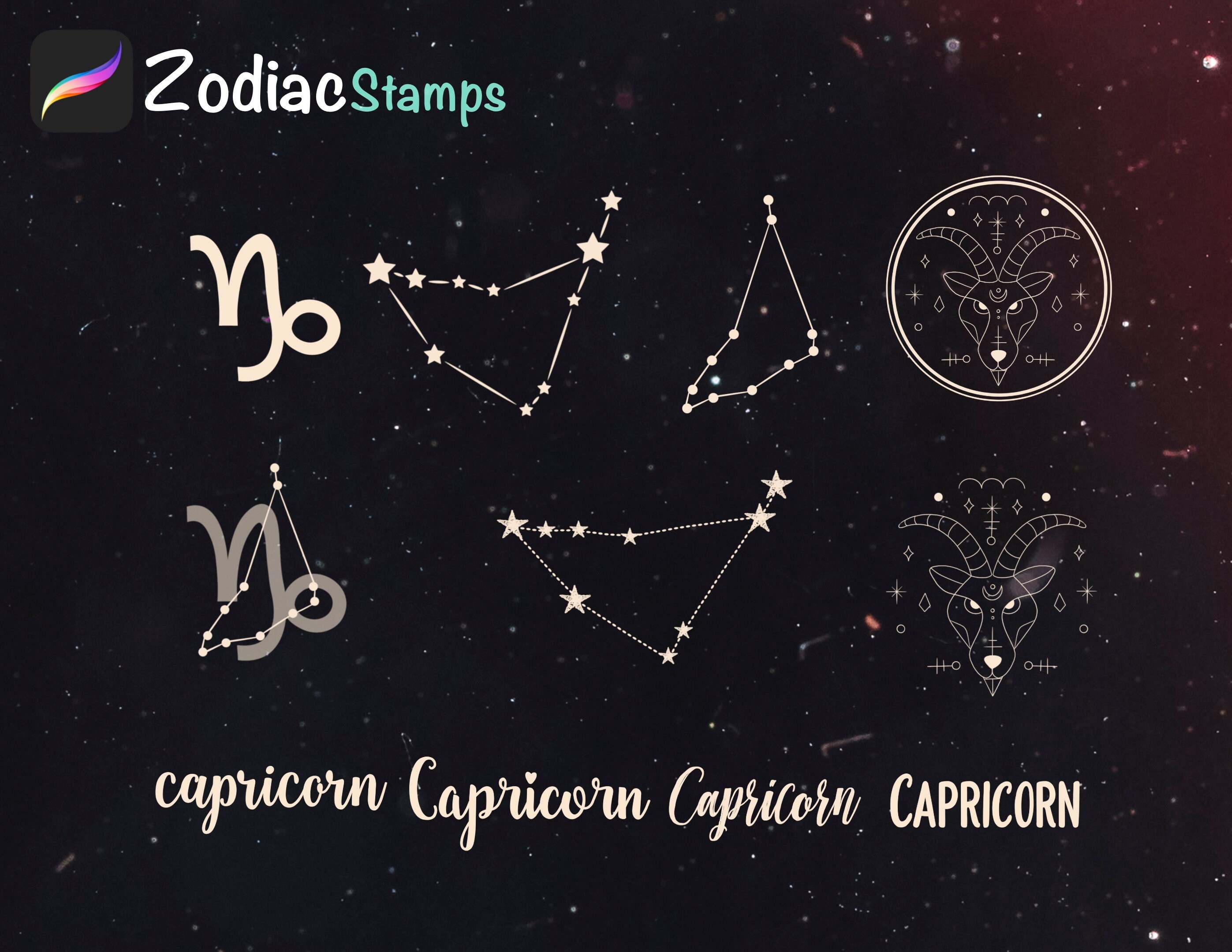 142 Zodiac Signs Stamps for Procreate App Astrology Theme - Etsy