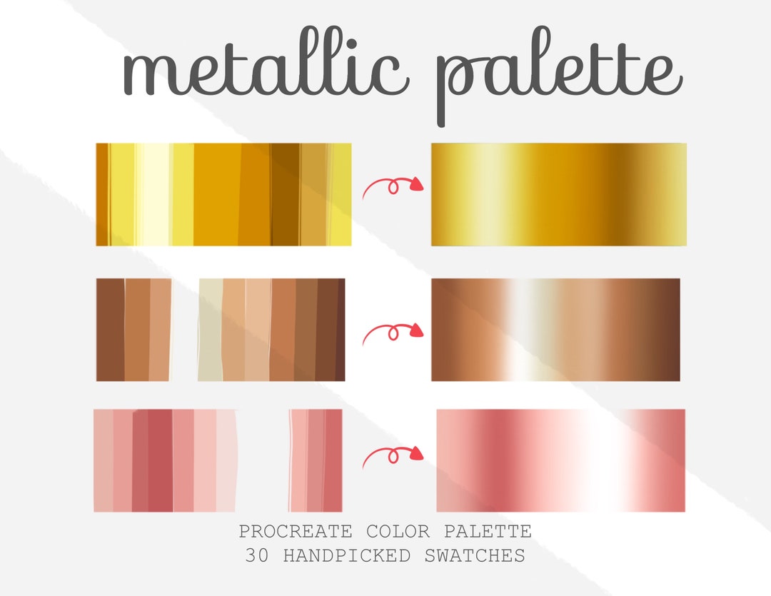 Metallic Palette, Digital Color Palette, Procreate Tools, Instant ...