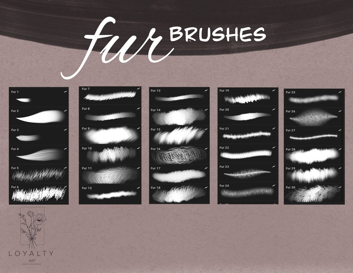 30 Procreate Fur Brushes Animal Hair Brushes for Procreate | Etsy