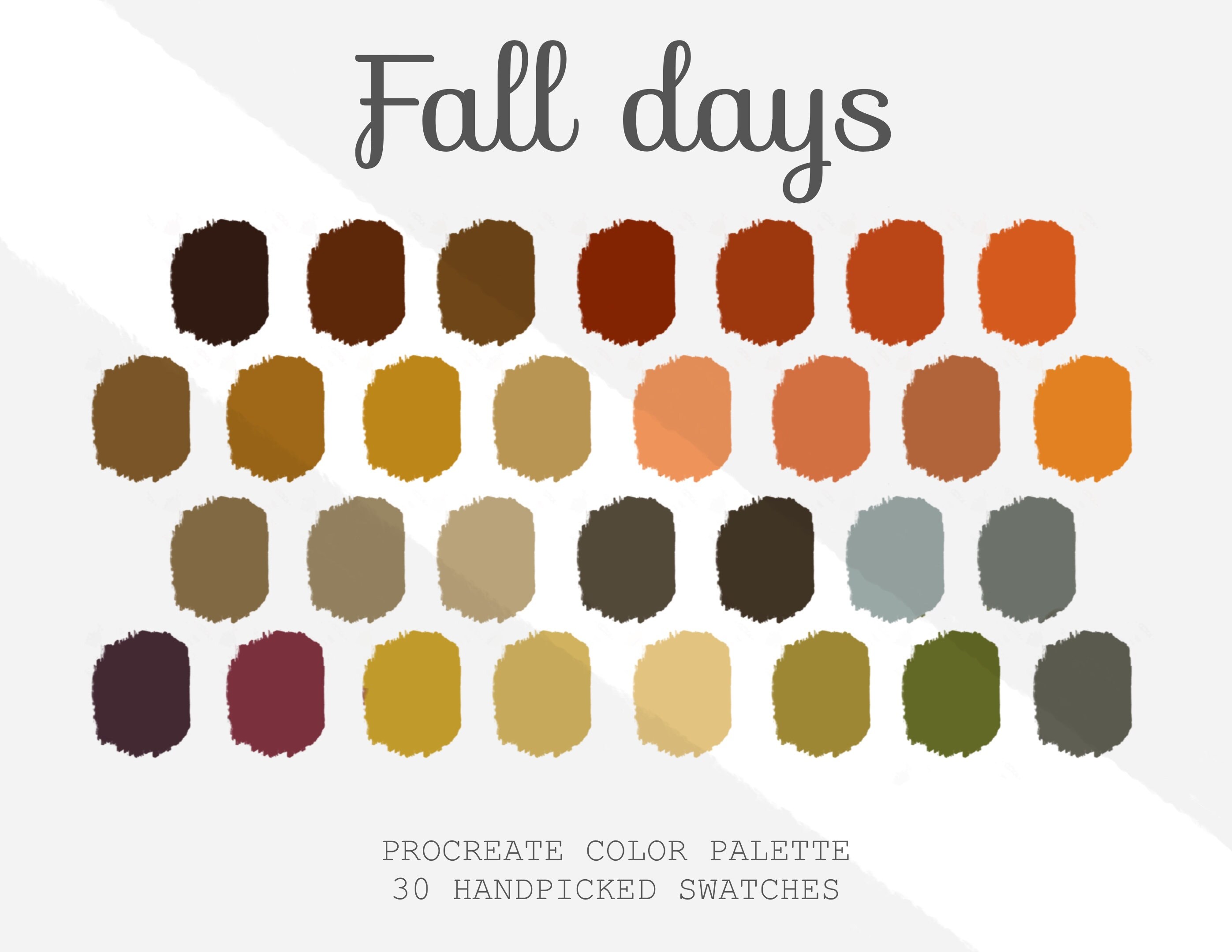 Fall Days Palette, Digital Color Palette, Procreate Tools, Instant ...