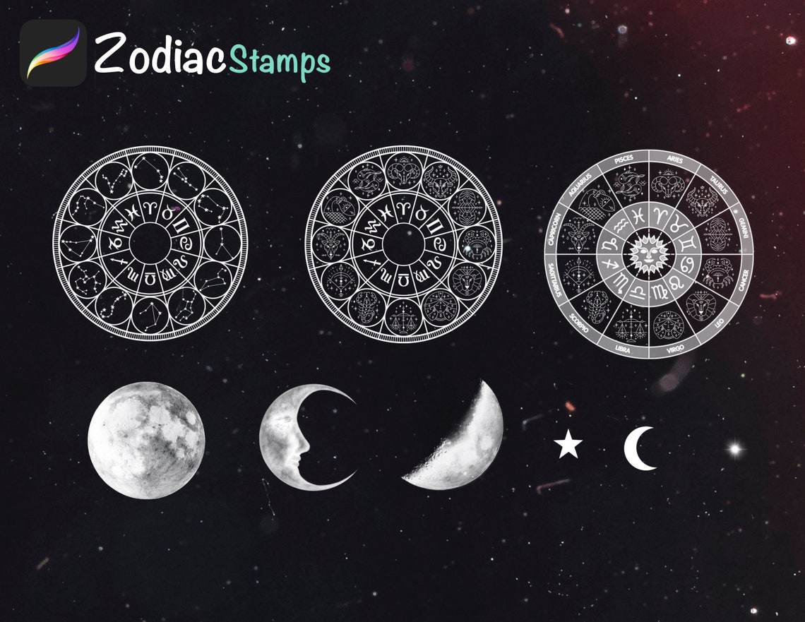 142 Zodiac Signs Stamps for Procreate App Astrology Theme - Etsy
