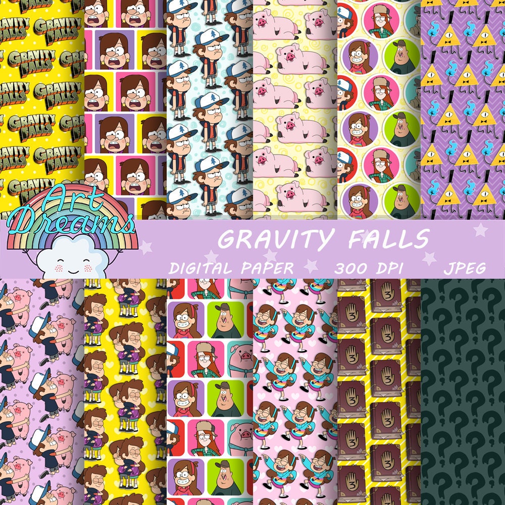 Gravity Falls Digital Paper Printable Scrapbooking | Etsy