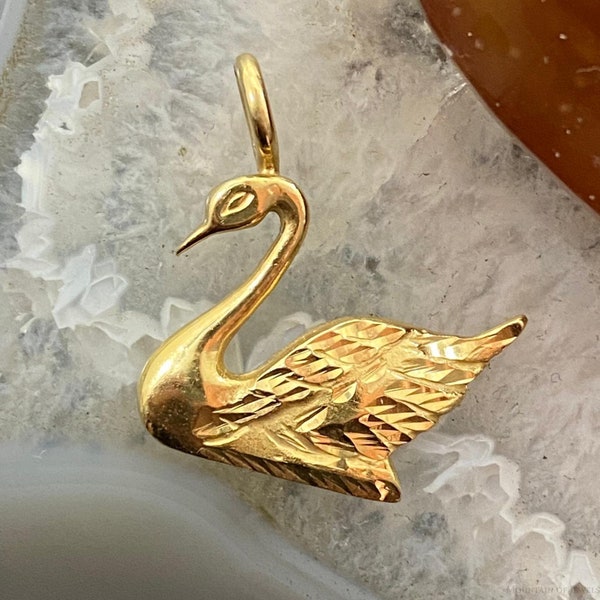 Gold Bird Pendant - Etsy
