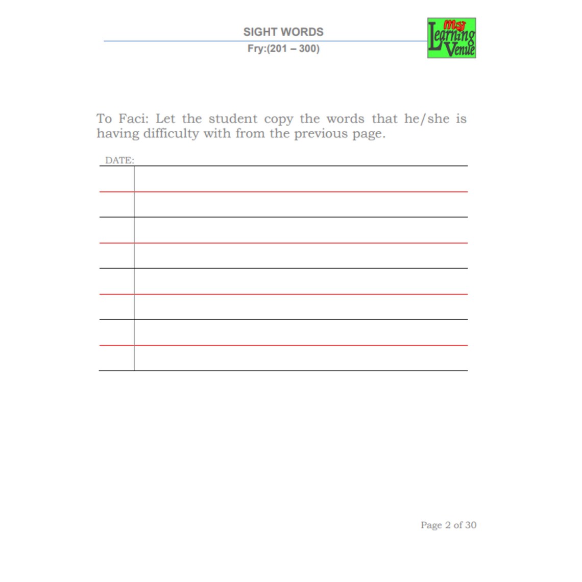 100 Fry Sight Words Activity Worksheets Printable - Etsy Canada