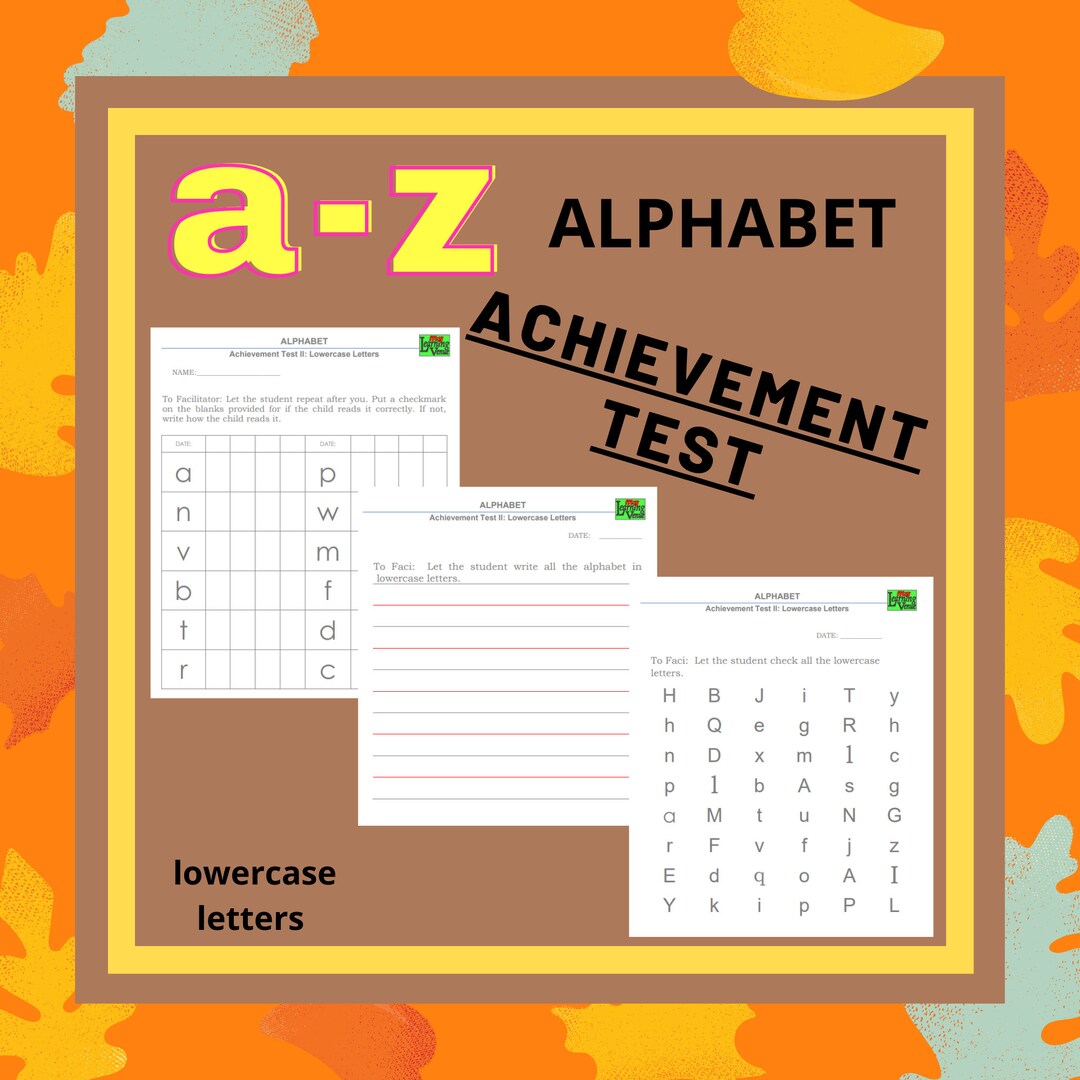 A-z Lowercase Letter Recognition Achievement Test Printable - Etsy