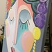 Original Ladies Face Semi Abstract Painting With Flowers & Jewellery ...