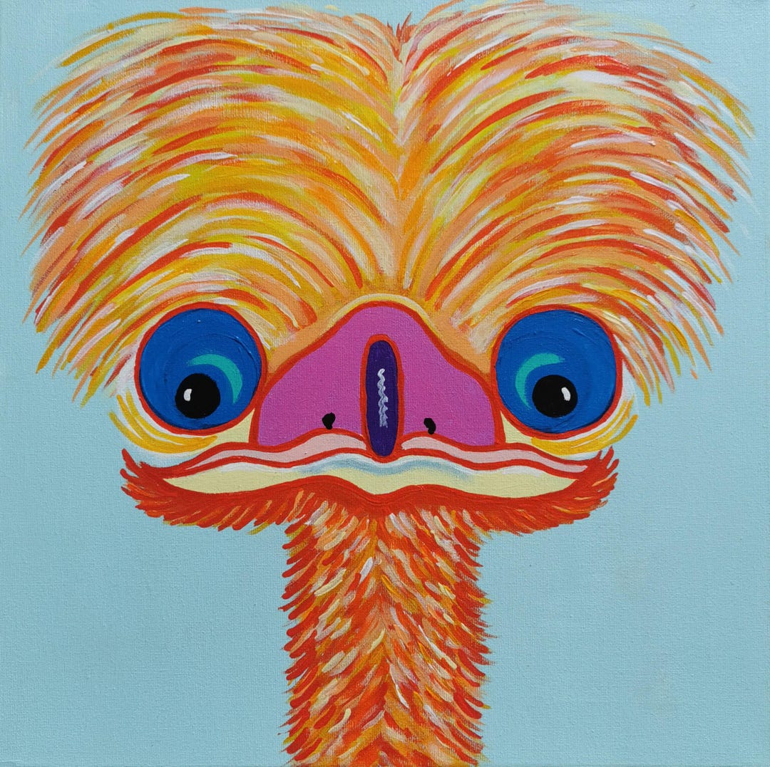 Emu Painting Original Art. Bird Art. Australian Art. Acrylic Painting ...