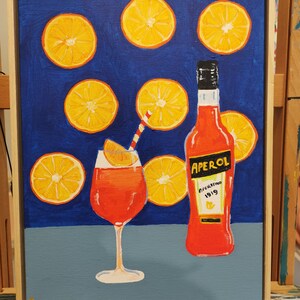 Cocktail Painting. Aperol With Oranges. Aperol Art. Alcohol Art. Still ...