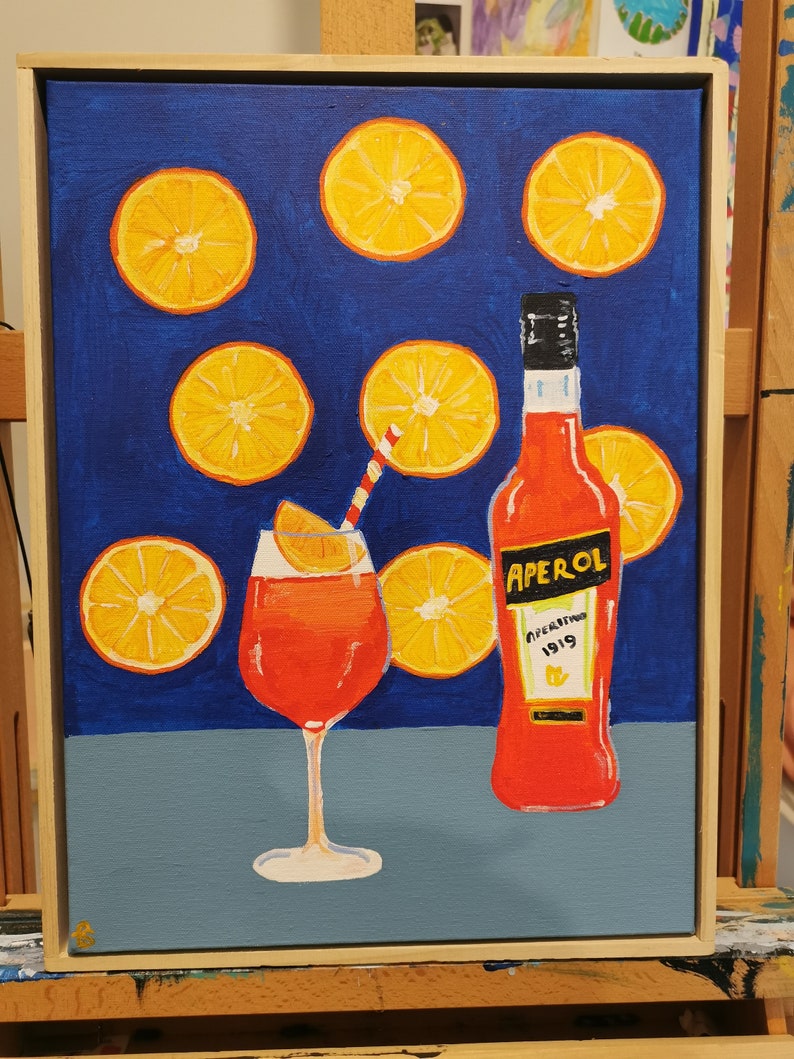 Cocktail Painting. Aperol With Oranges. Aperol Art. Alcohol Art. Still ...